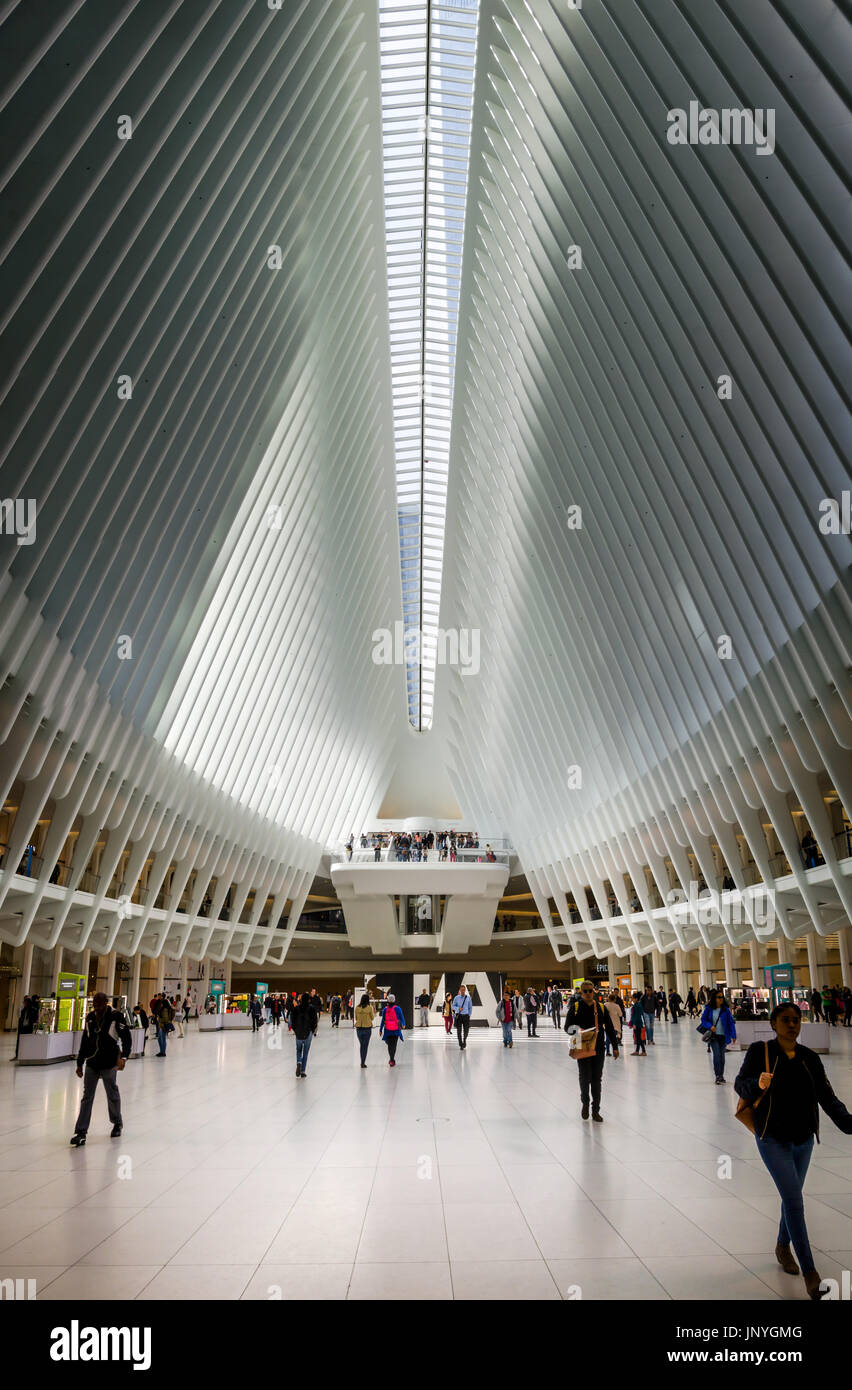 NEW YORK, USA - May 8, 2017: World Trade Center Transportation hub ...