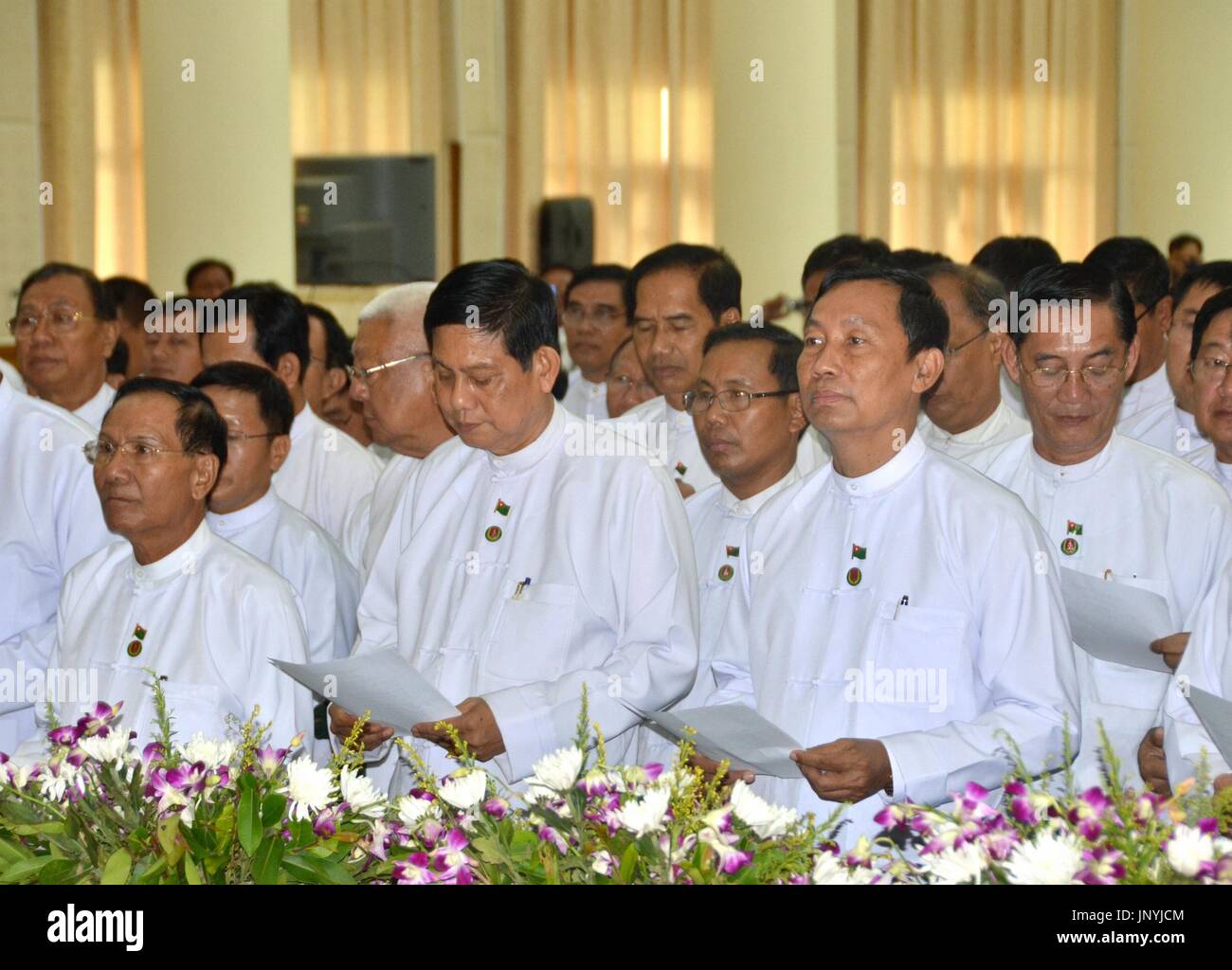 NAYPYITAW, Myanmar - Myanmar lower house speaker Thura Shwe Mann (front ...