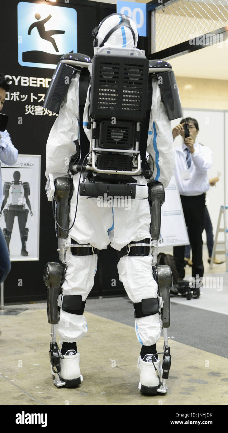 TOKYO, Japan - Photo shows a person wearing a new model of the HAL ...