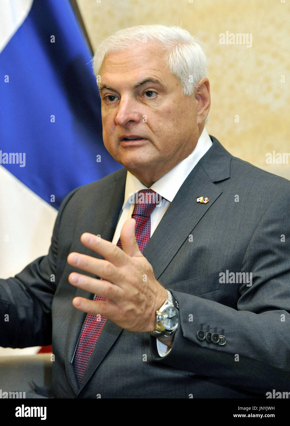 TOKYO, Japan - Panamanian President Ricardo Martinelli speaks during an ...