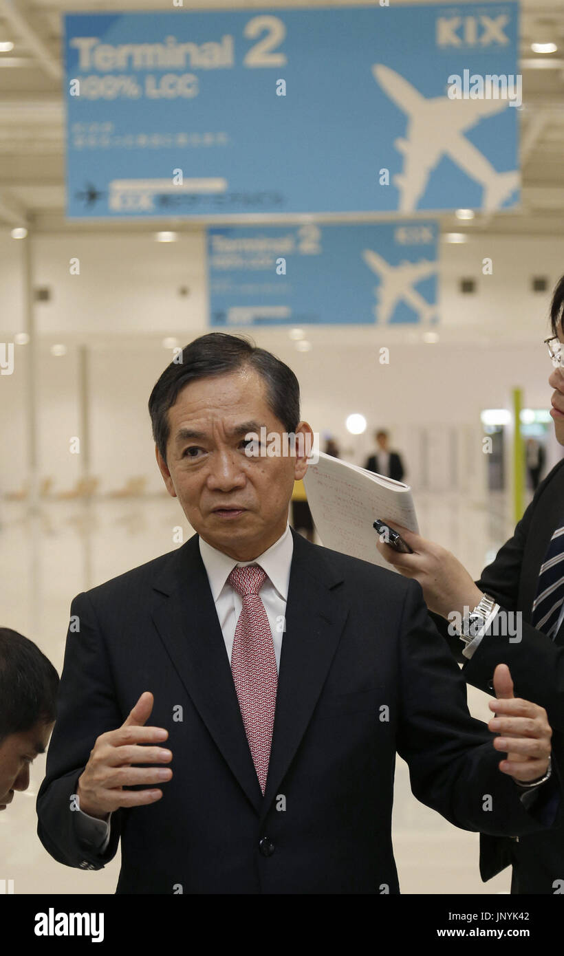 OSAKA, Japan - Keiichi Ando, president of New Kansai International Airport Co., answers ...