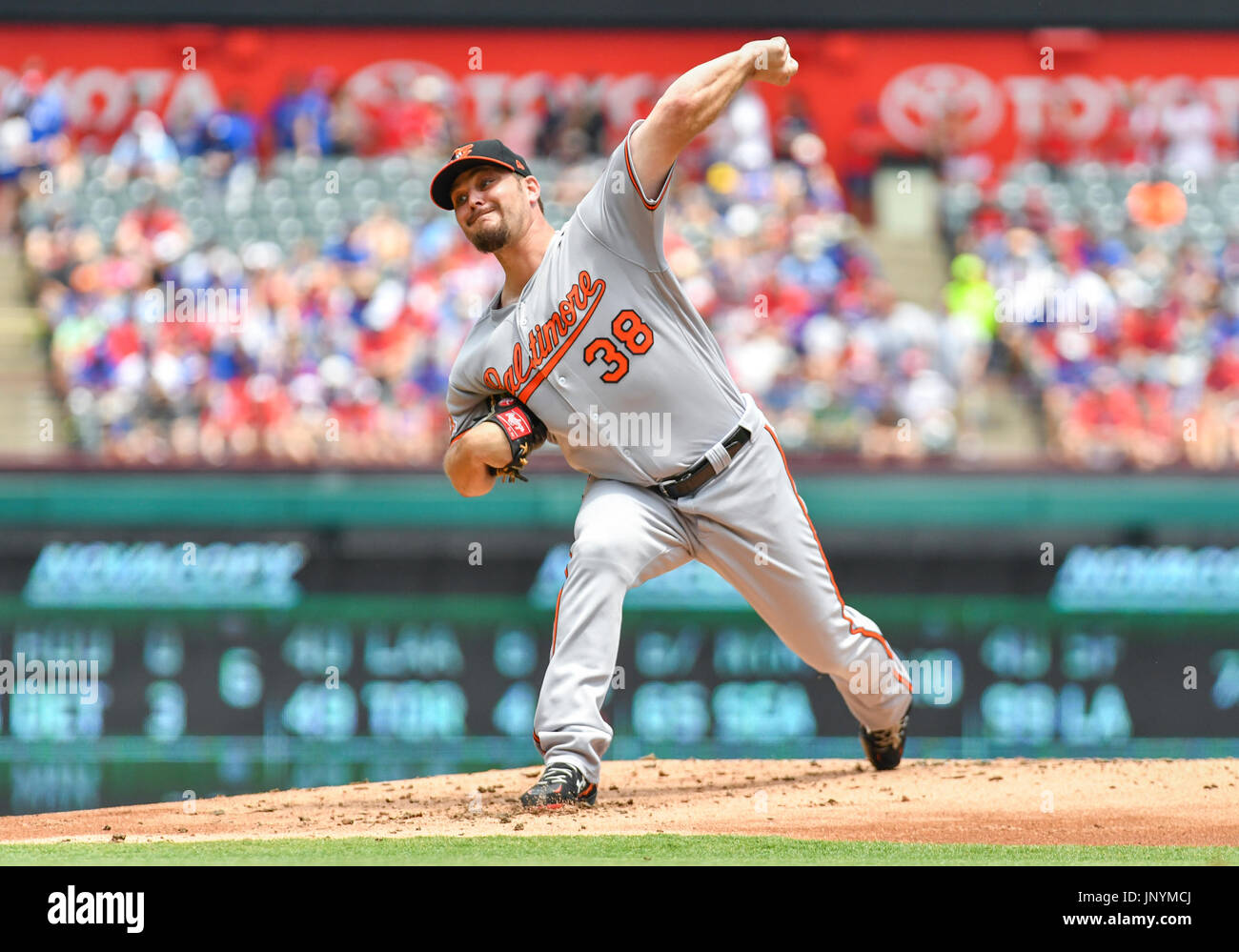 Arlington, Texas, USA. 30th July, 2017. Baltimore Orioles starting ...