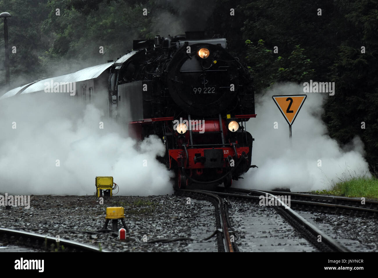 Drei Annen Hohne, Germany. 24th July, 2017. The steam engine 99 222 ...
