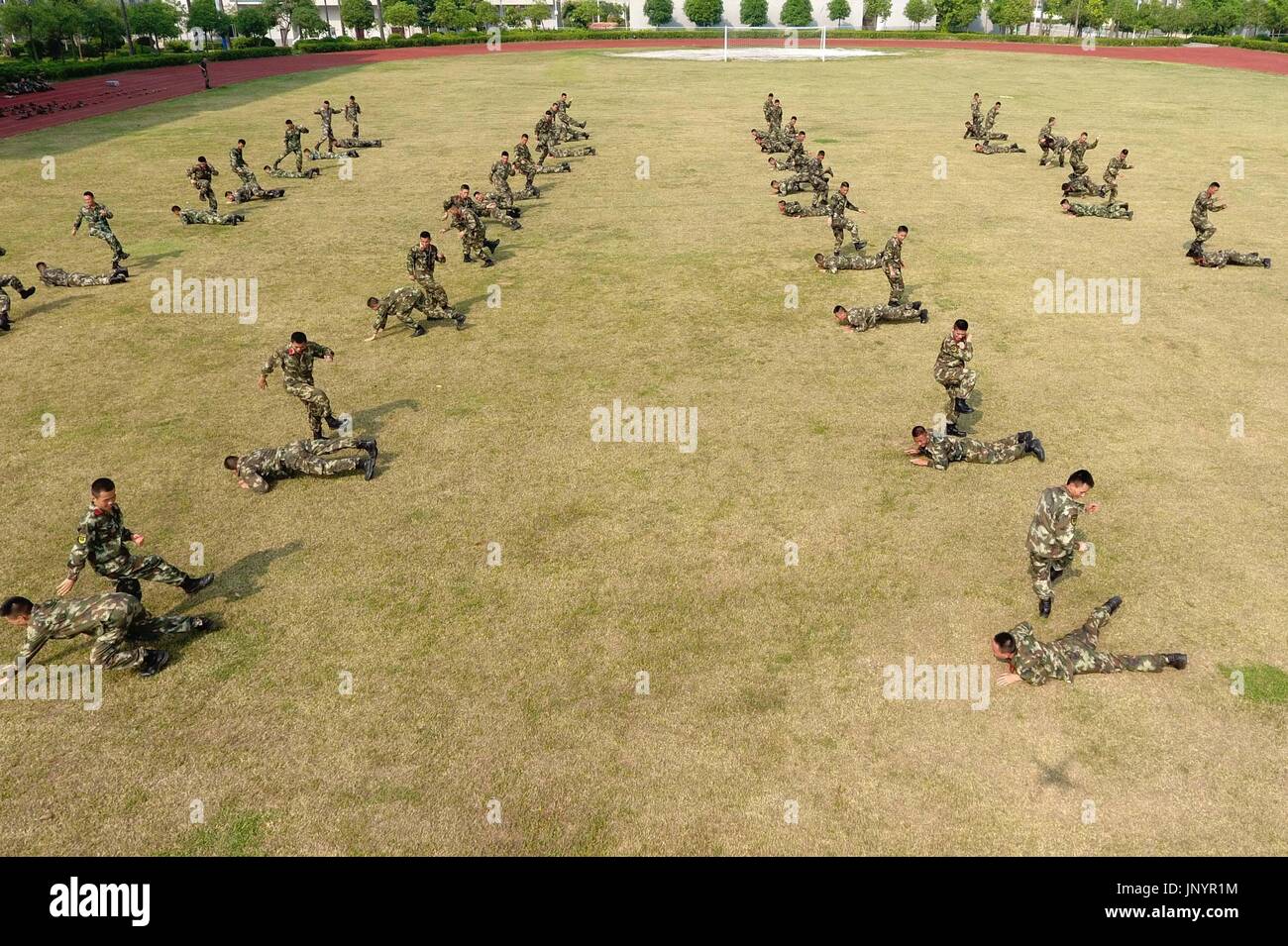 Nanning, Nanning, China. 31st July, 2017. Soldiers attend military ...