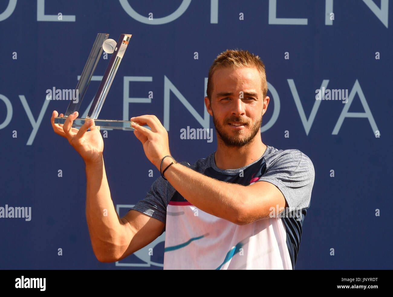 Slovak ANDREJ MARTIN holds the trophy after the finals of Advantage ...