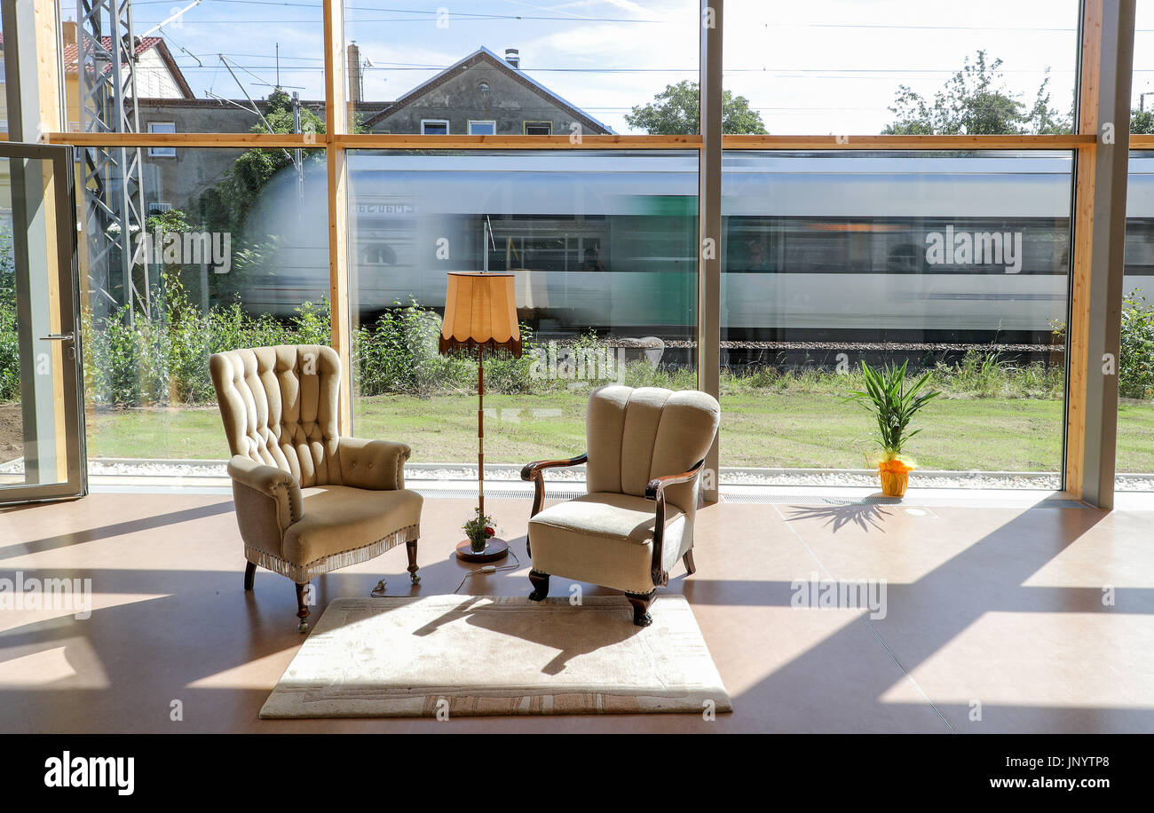 dpatop - Two armchairs can be seen at the former platform which now is ...