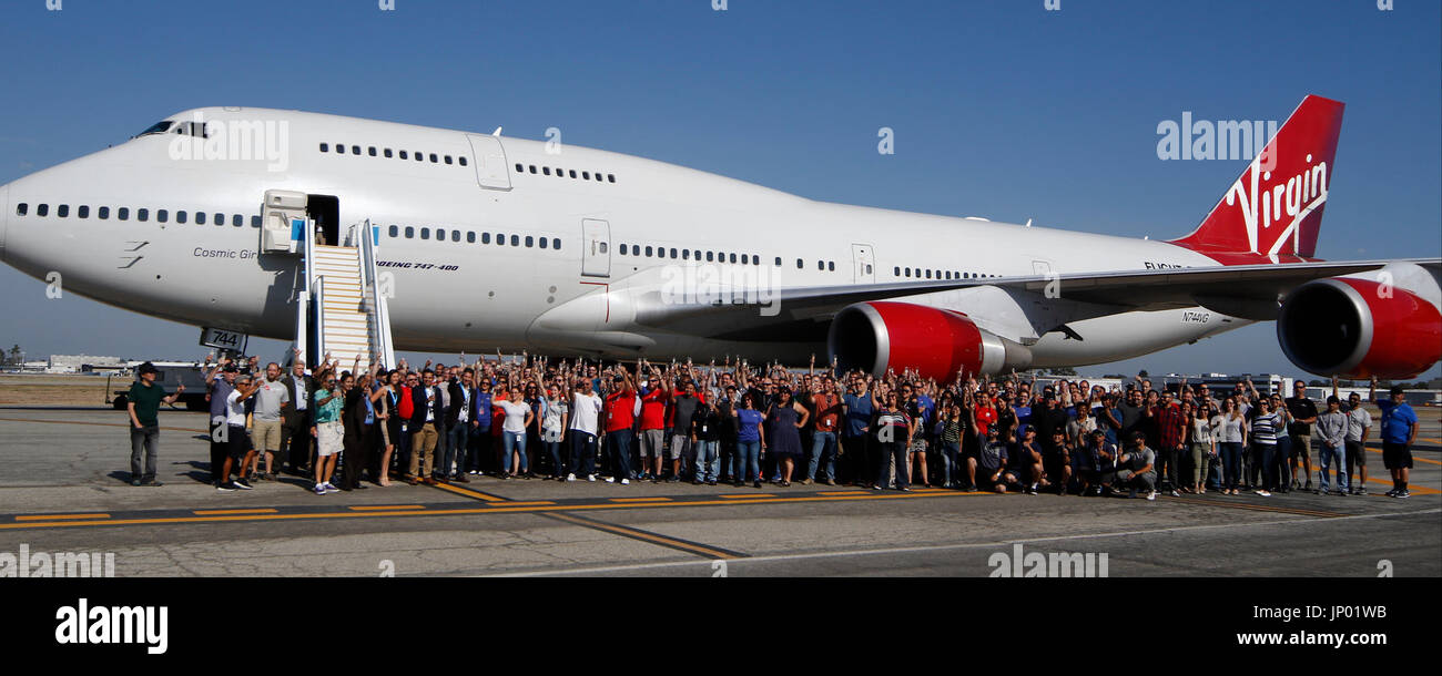 Long Beach, California, USA. 1st August, 2017. Virgin's Launch One crew ...