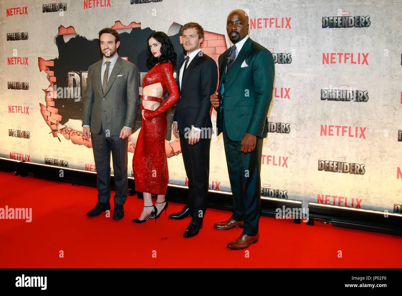 New York, NY, USA. 31st July, 2017. Charlie Cox, Krysten Ritter, Finn Jones, Mike Colter at ...