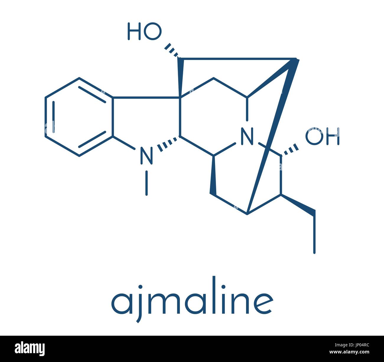 Ajmaline antiarrhytmic agent molecule. Skeletal formula Stock Vector ...