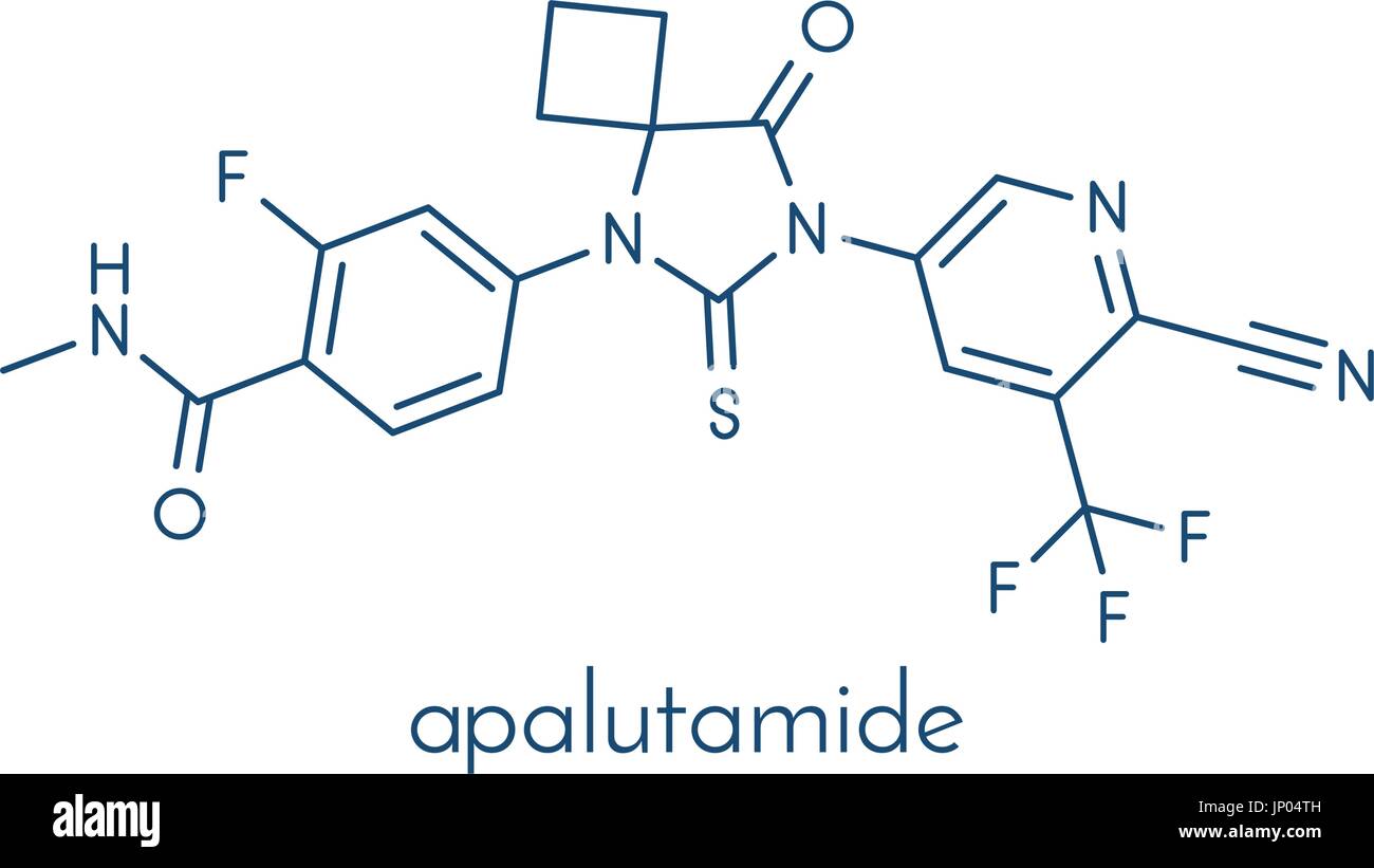 Apalutamide prostate cancer drug molecule. Skeletal formula Stock ...