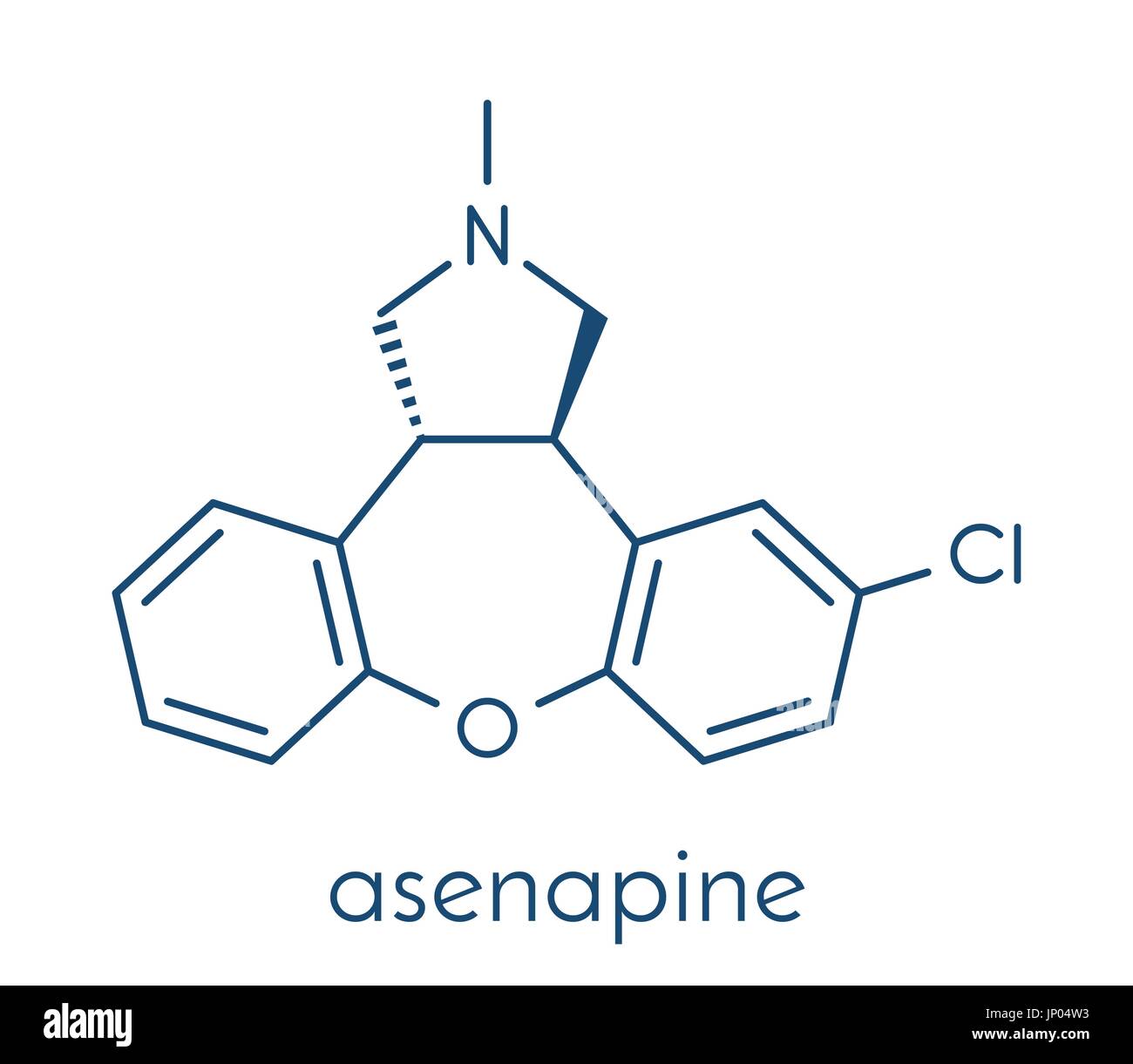 Asenapine antipsychotic drug molecule. Skeletal formula Stock Vector ...