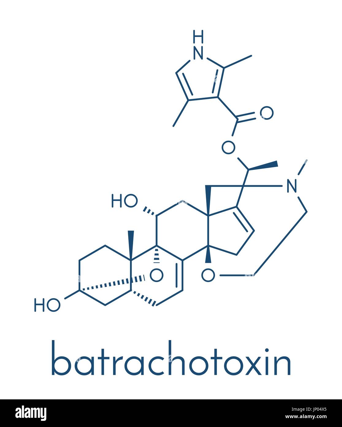 Batrachotoxin (BTX) neurotoxin molecule. Found in number of animals ...