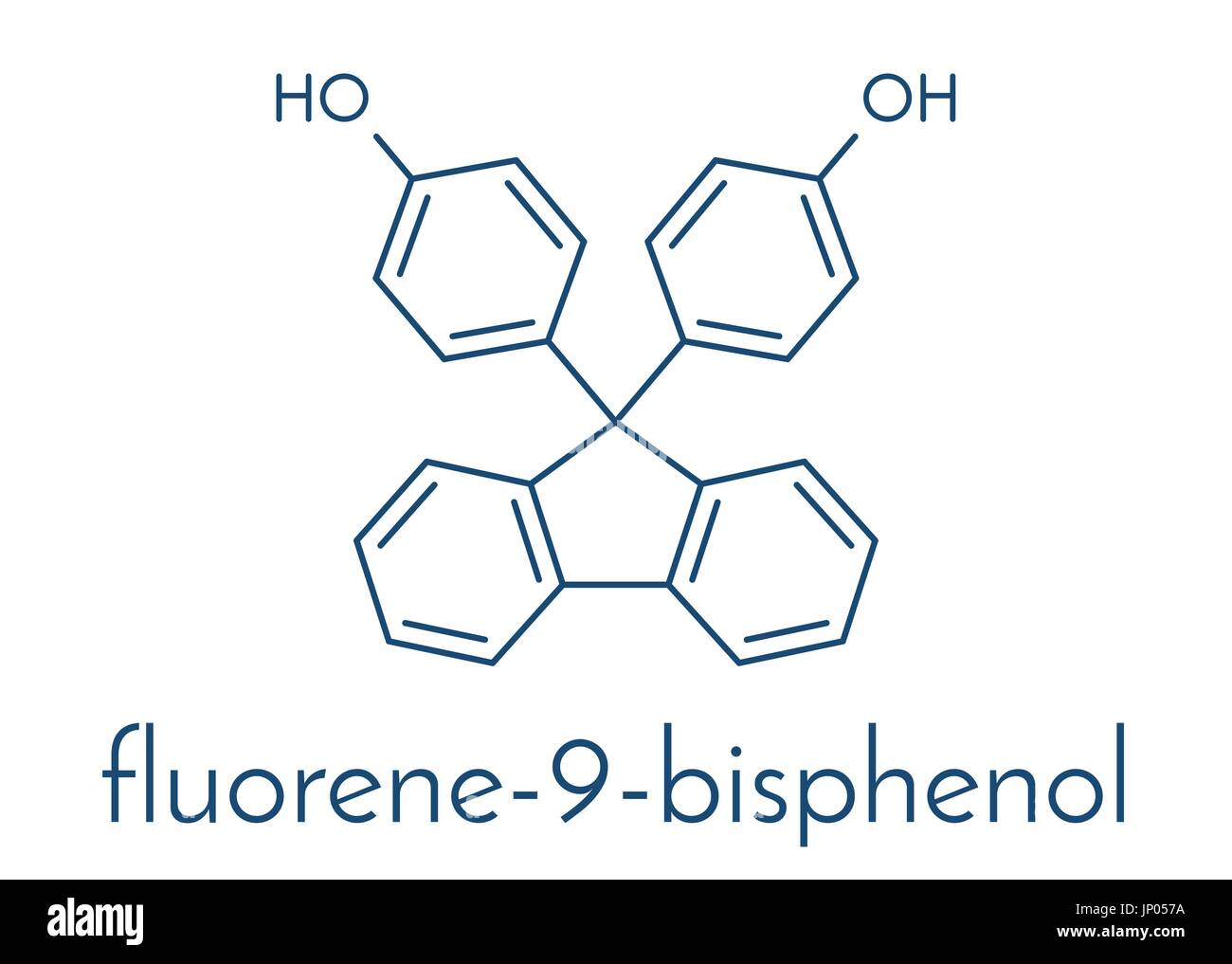 Fluorene-9-bisphenol (BHPF) molecule. Used as alternative to bisphenol ...