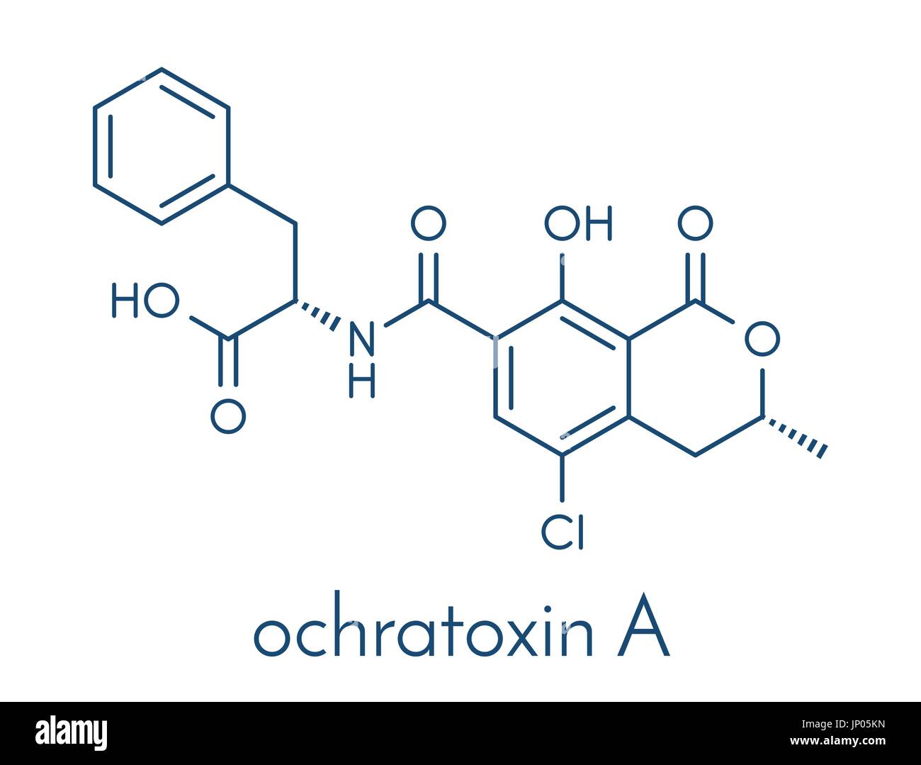 Ochratoxin A mycotoxin molecule. Skeletal formula Stock Vector Image ...