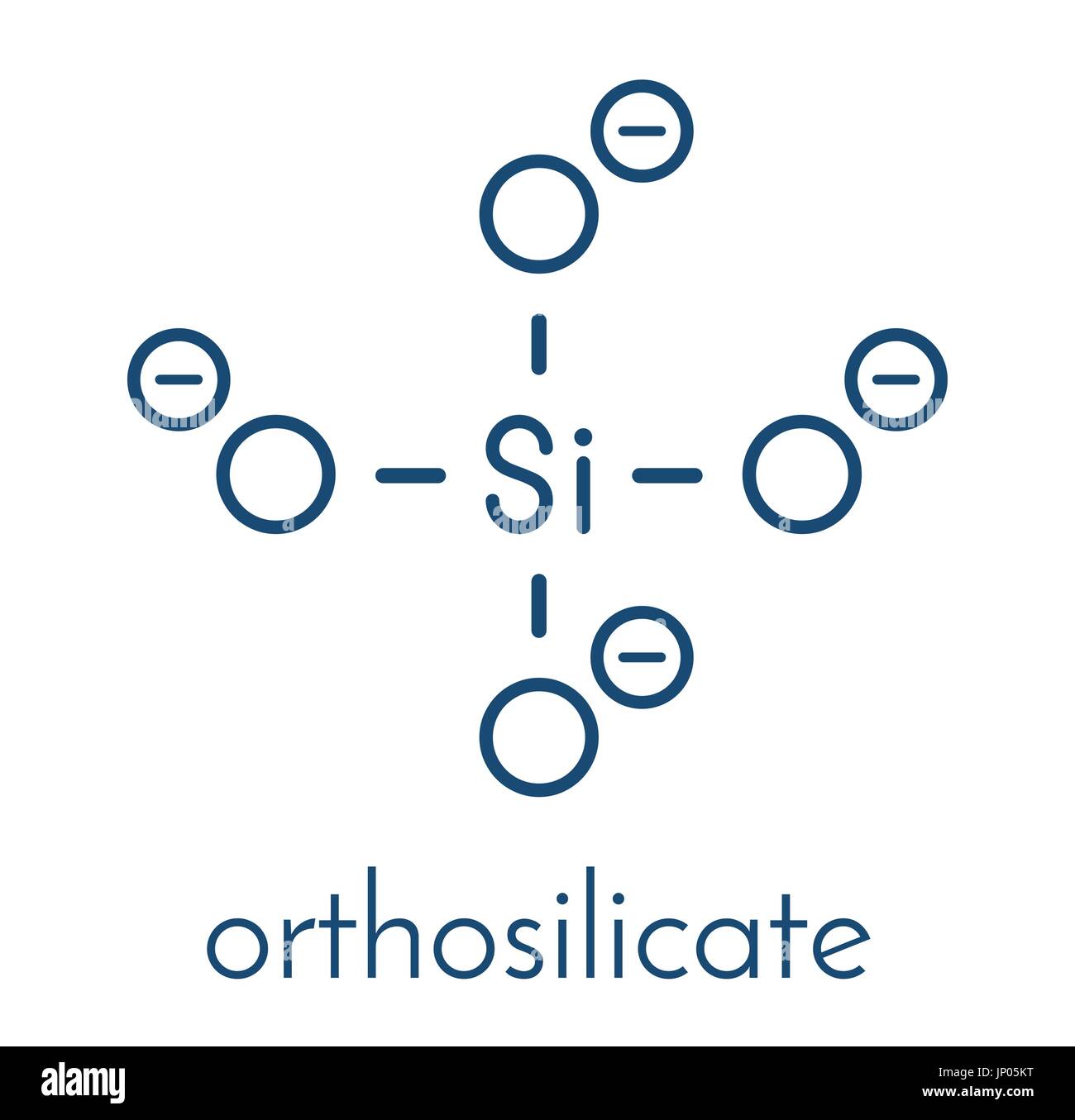 Orthosilicate (silicon tetroxide, silicate) anion, chemical structure ...