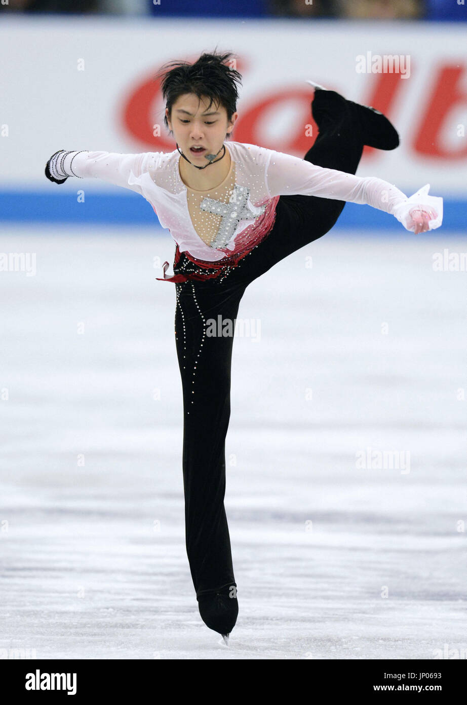 RIFU, Japan - Japan's Yuzuru Hanyu performs during the men's free skate ...