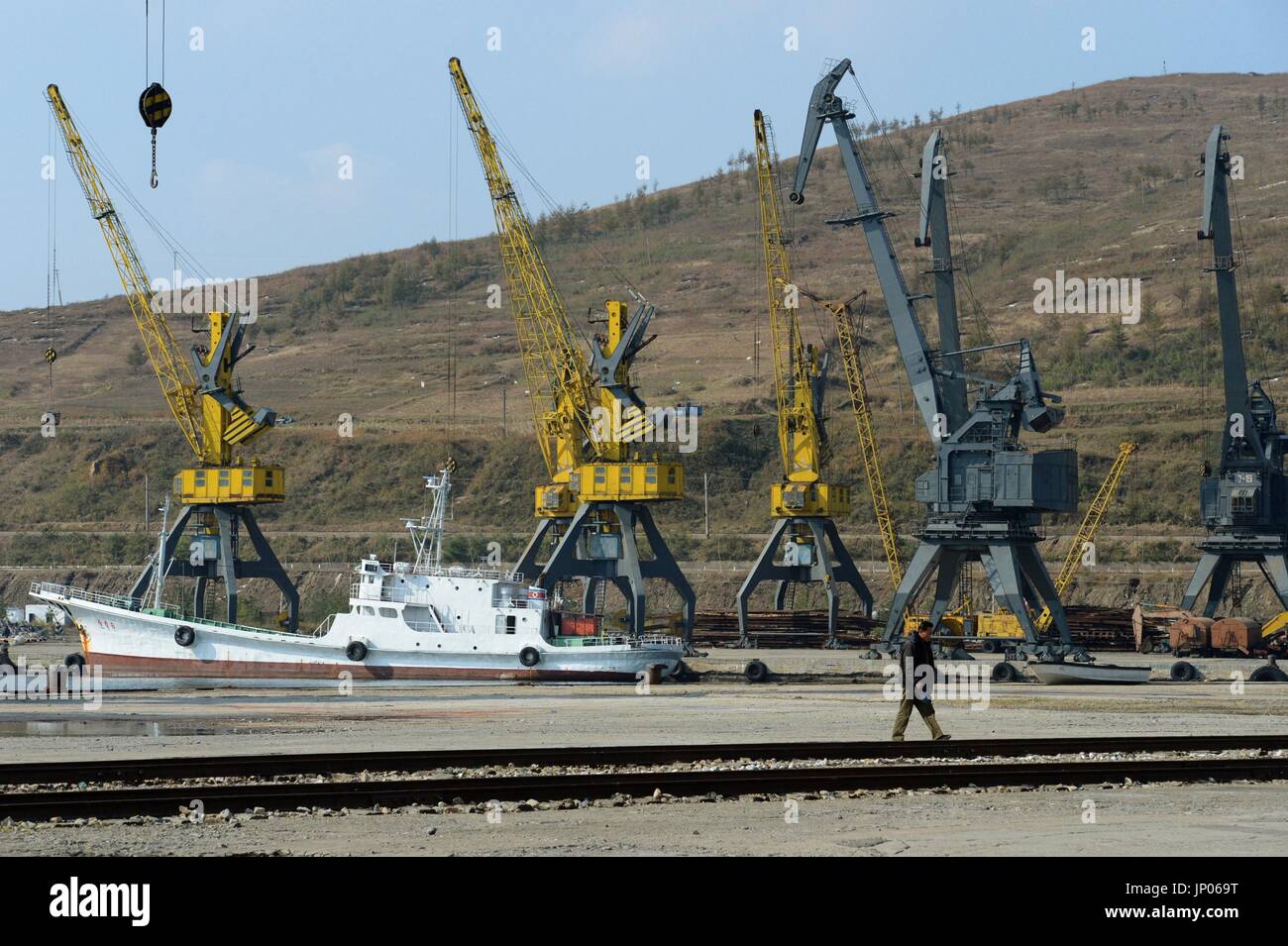 RASON, North Korea - Photo shows Rason port in the Rason economic zone ...