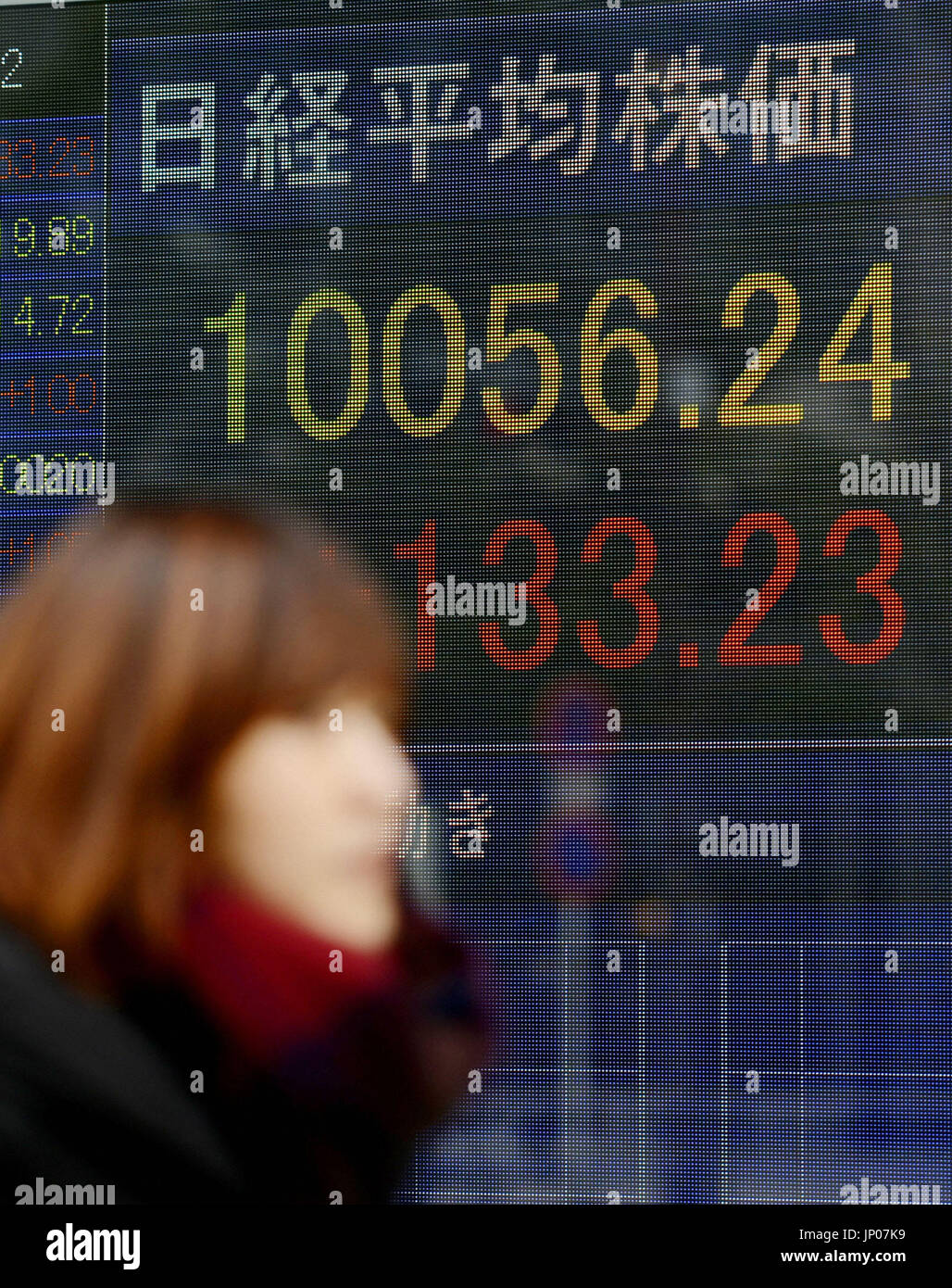 TOKYO, Japan - An electronic signboard in Tokyo's Yaesu district shows ...