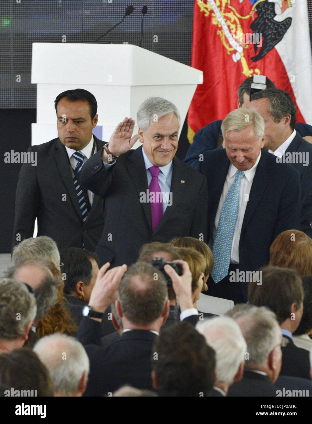 ATACAMA PLATEAU, Chile - Chilean President Sebastian Pinera (C) attends ...
