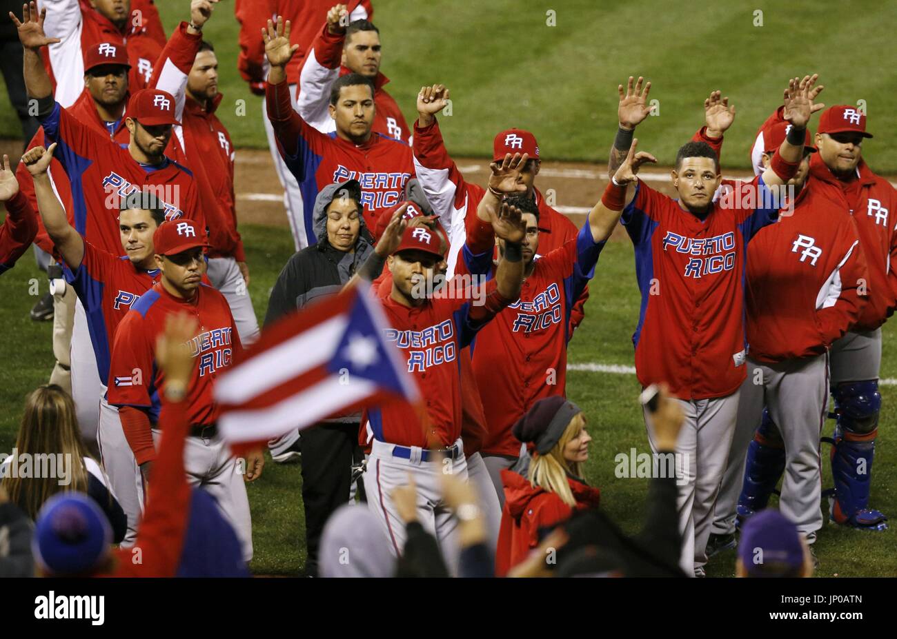 SAN FRANCISCO, United States - Puerto Rico players greet fans in the ...