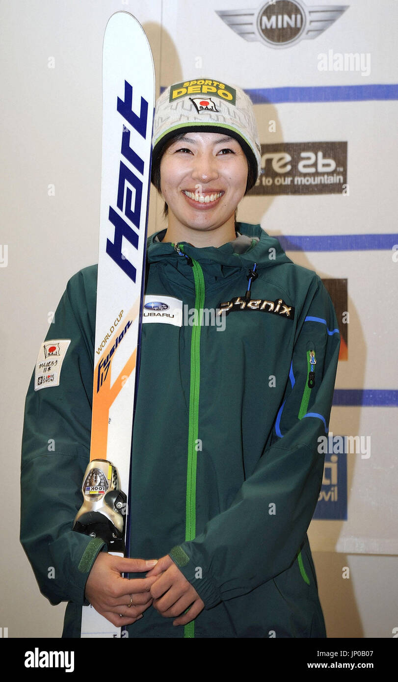 SIERRA NEVADA, Spain - Miki Ito smiles during an award ceremony after ...