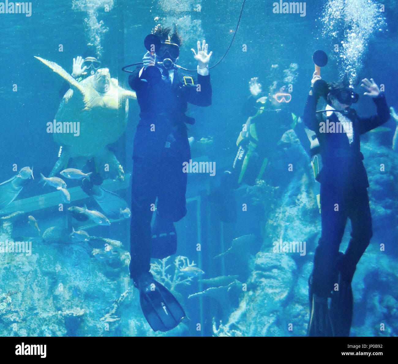 TOBA, Japan - Yuya Tanaka (L) and Shiho Endo, newly hired employees at ...