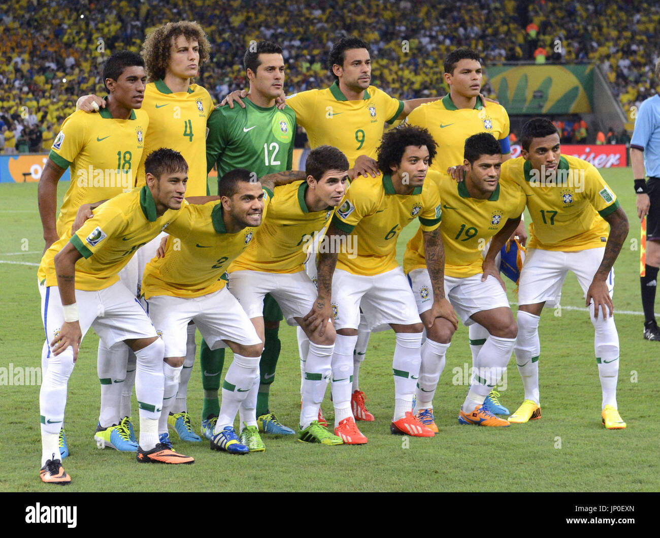 RIO DE JANEIRO, Brazil - Brazil players pose for a team shot before the ...