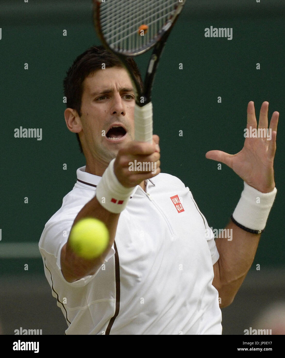 LONDON, United Kingdom - Novak Djokovic of Serbia plays against Jeremy ...