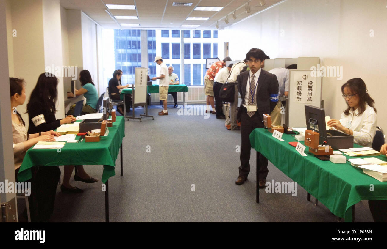 NEW YORK, United States - Photo shows a polling station set up inside ...