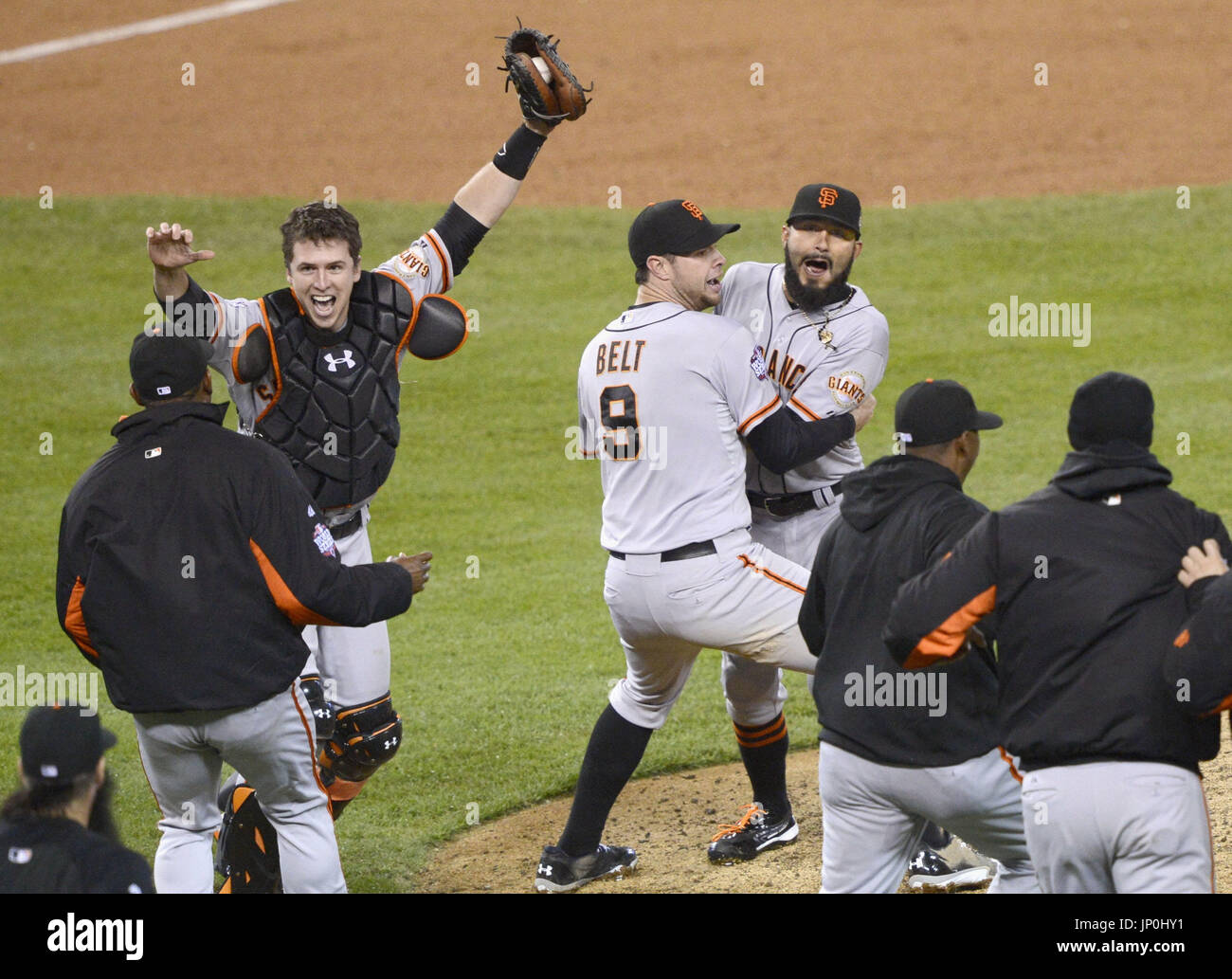 DETROIT, United States - Members of the San Francisco Giants celebrate ...