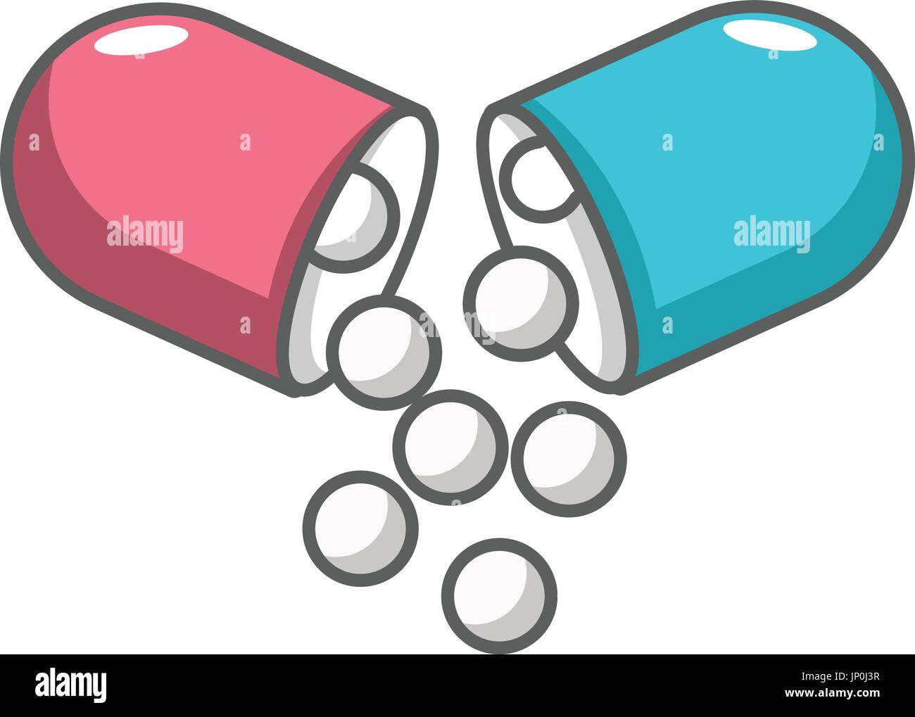 Open capsule pill icon, cartoon style Stock Vector Image & Art - Alamy