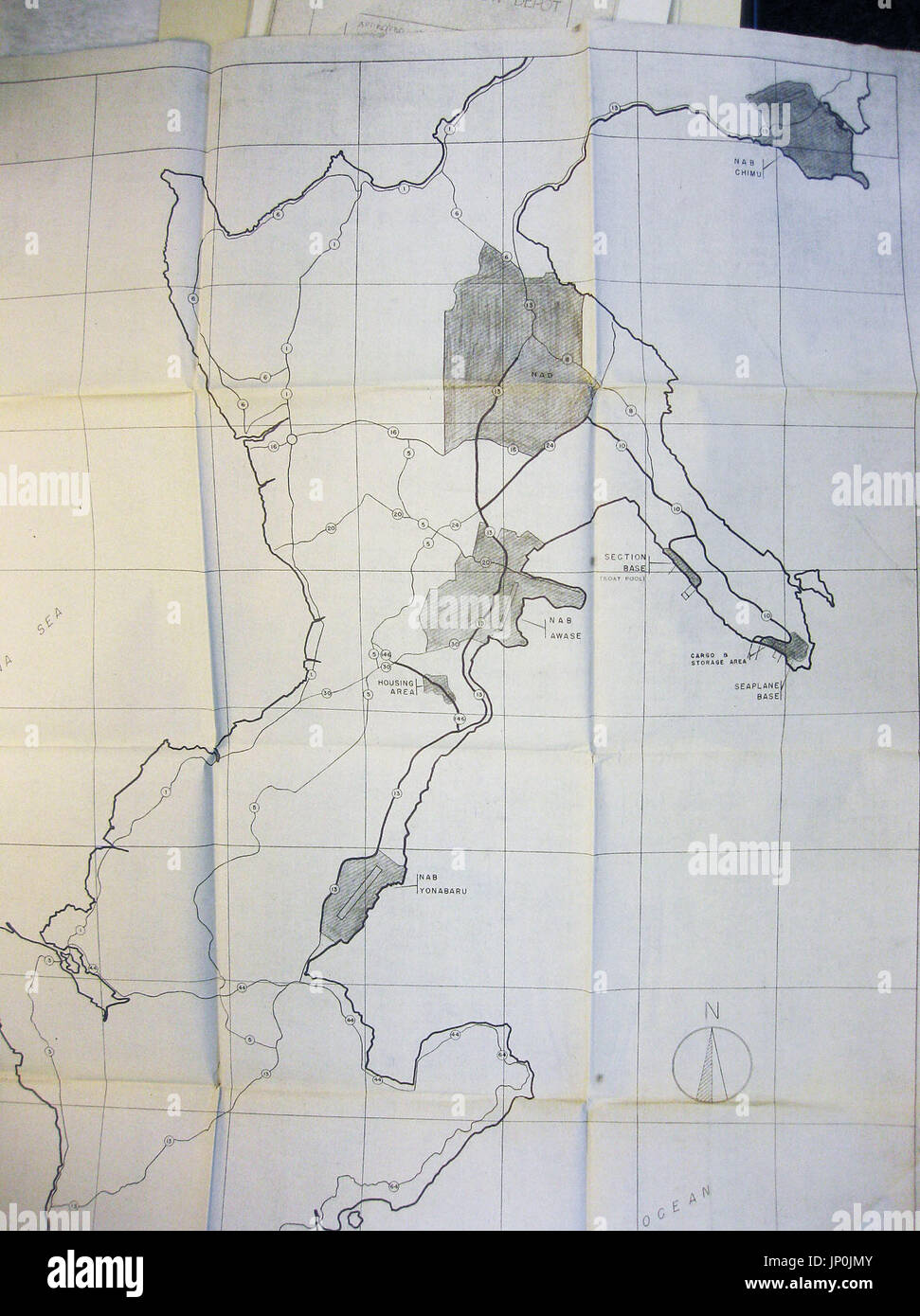 WASHINGTON, United States - Photo shows a map of Okinawa with proposed ...