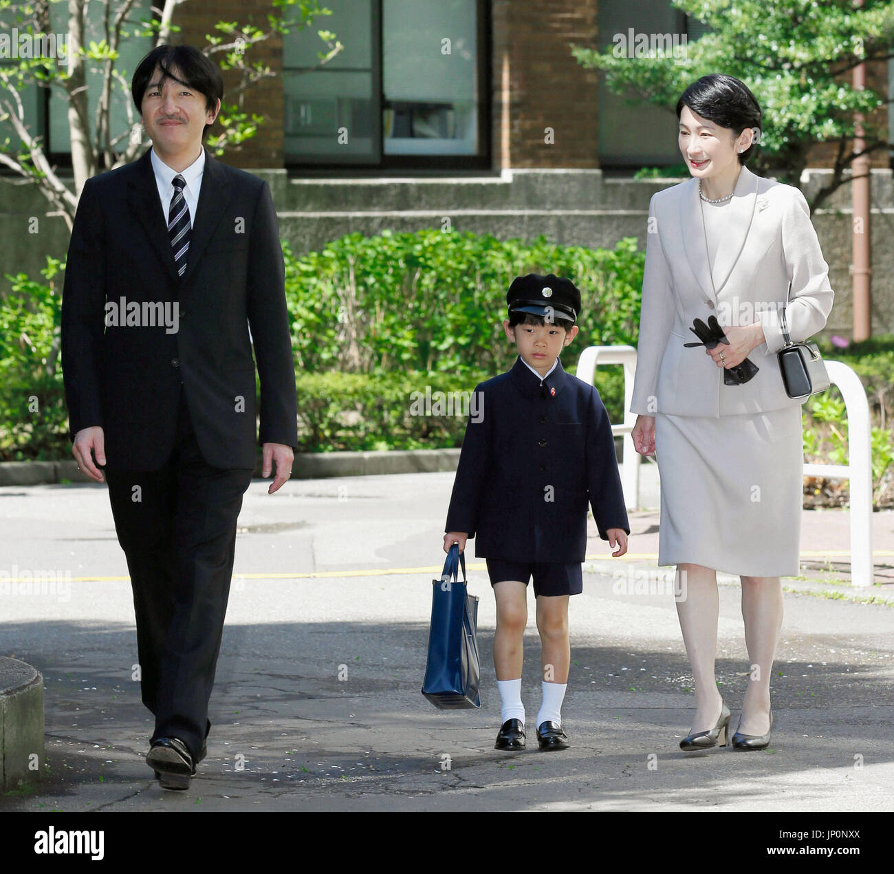 TOKYO, Japan - Prince Hisahito (C) and his parents Prince Akishino (L ...