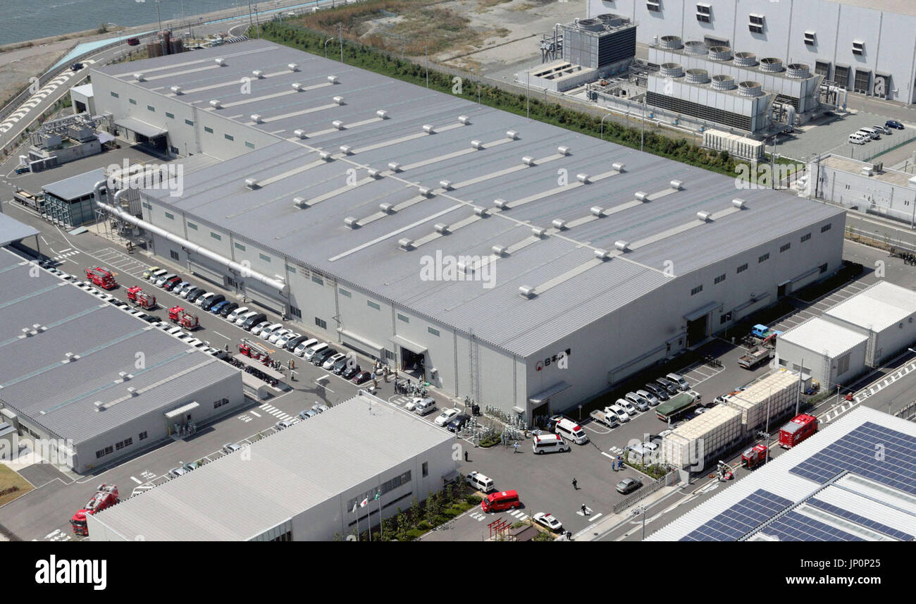 OSAKA, Japan - Photo from a Kyodo News helicopter shows a factory of ...