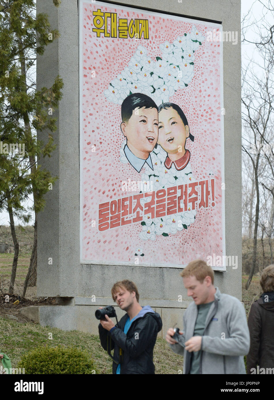 PYONGYANG, North Korea - Photo shows foreign tourists beside a Korean ...