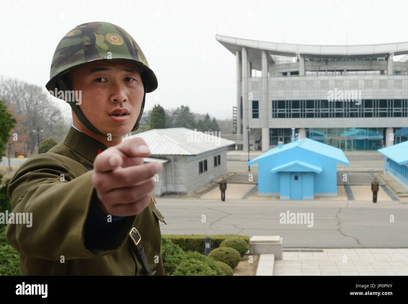 PYONGYANG, North Korea - North Korean soldiers stand guard in the ...