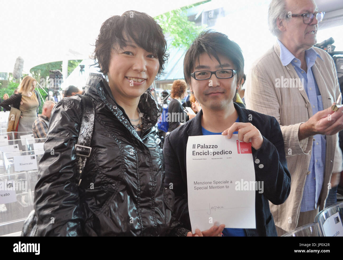 VENICE, Italy - Japanese contemporary artist Koki Tanaka (R) poses for ...