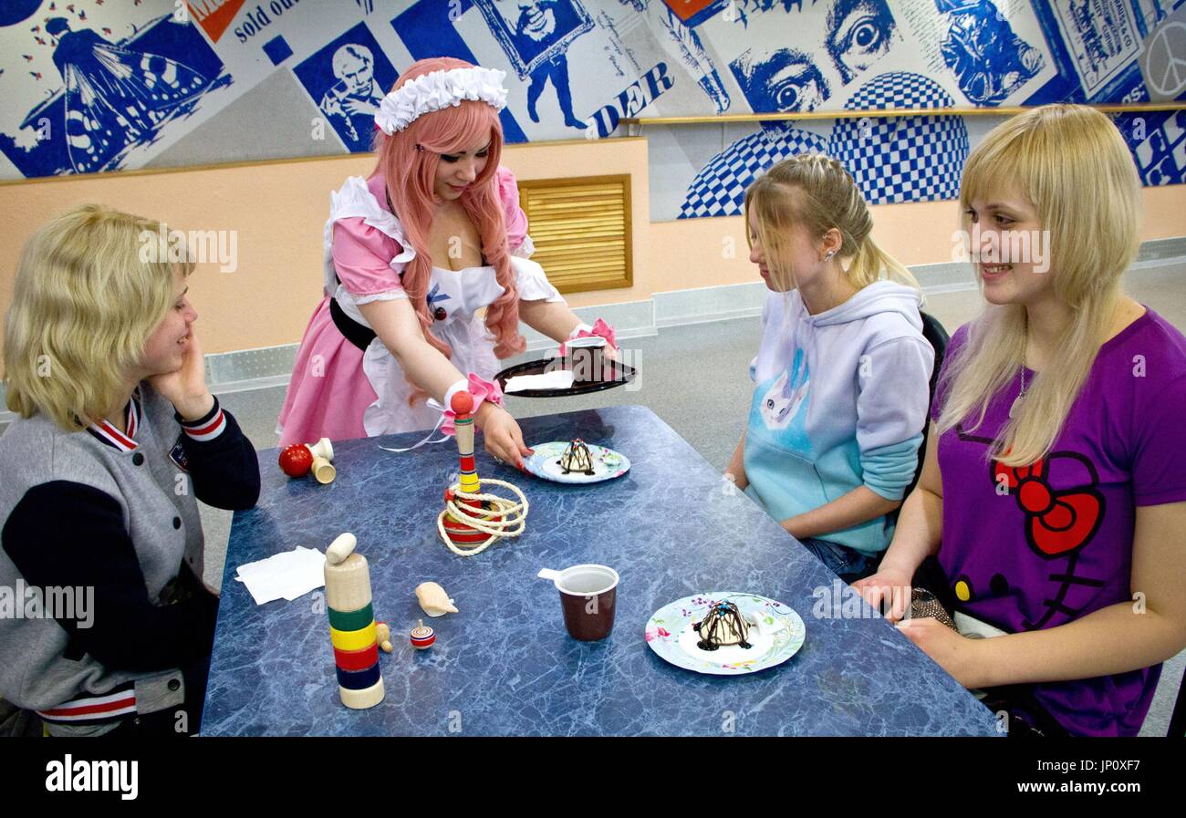VLADIVOSTOK, Russia - A Japanese-style "maid cafe" is set up as part of ...