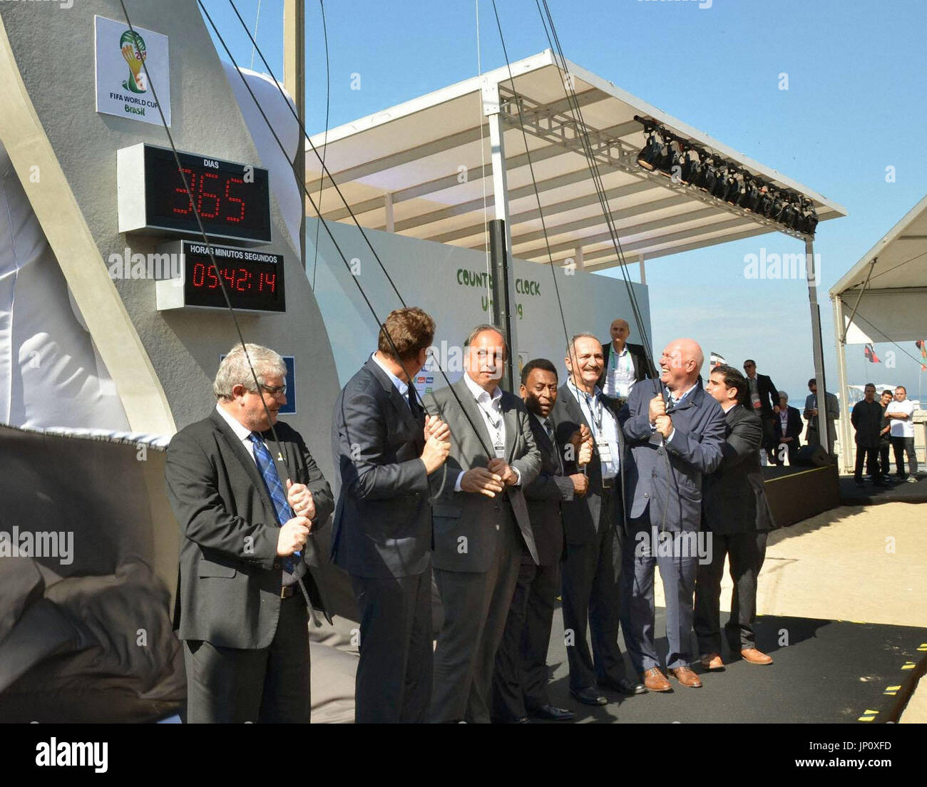 RIO DE JANEIRO, Brazil - The countdown clock is unveiled during a ...