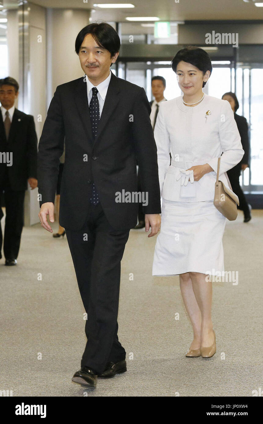 NARITA, Japan - Prince Akishino (L) and his wife Princess Kiko are seen ...
