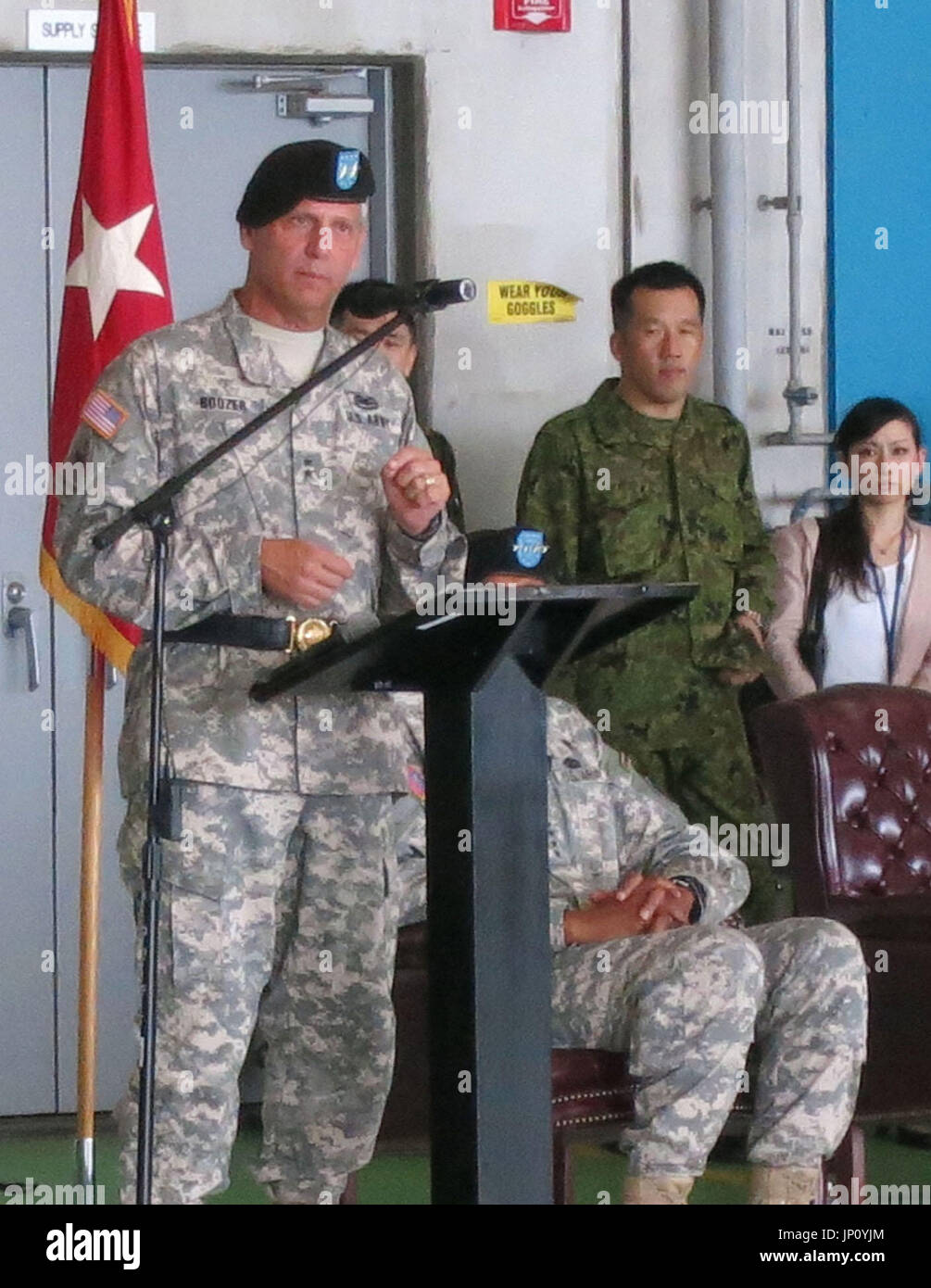 YOKOHAMA, Japan - U.S. Army Maj. Gen. James Boozer speaks during a ...