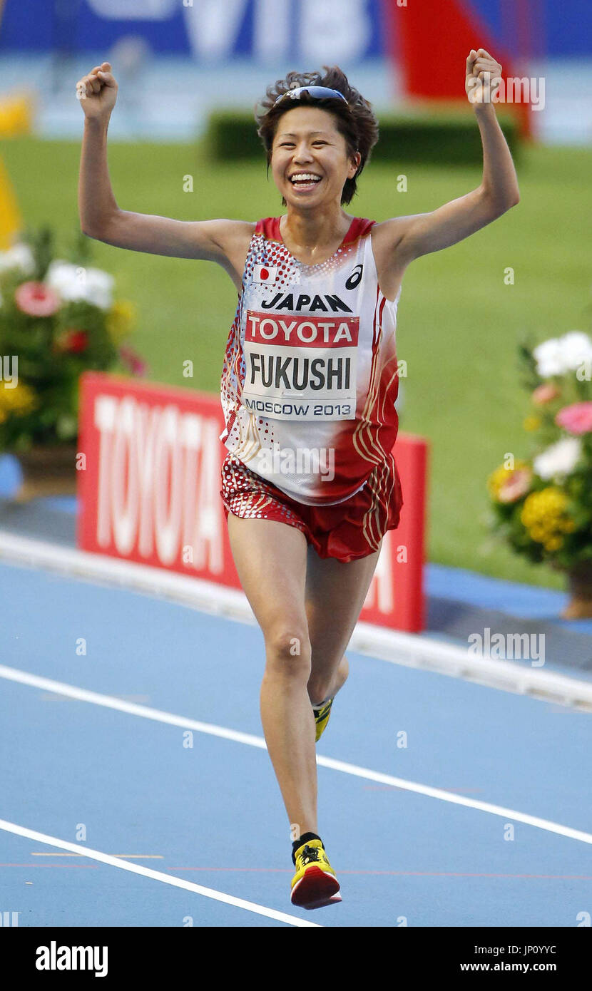 MOSCOW, Russia - Japan's Kayoko Fukushi finishes third in a time of 2 ...