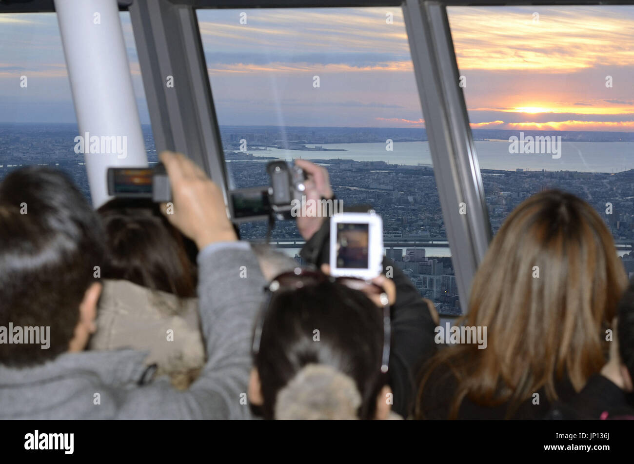 TOKYO, Japan - Visitors to the 540-meter observation deck of the 634 ...