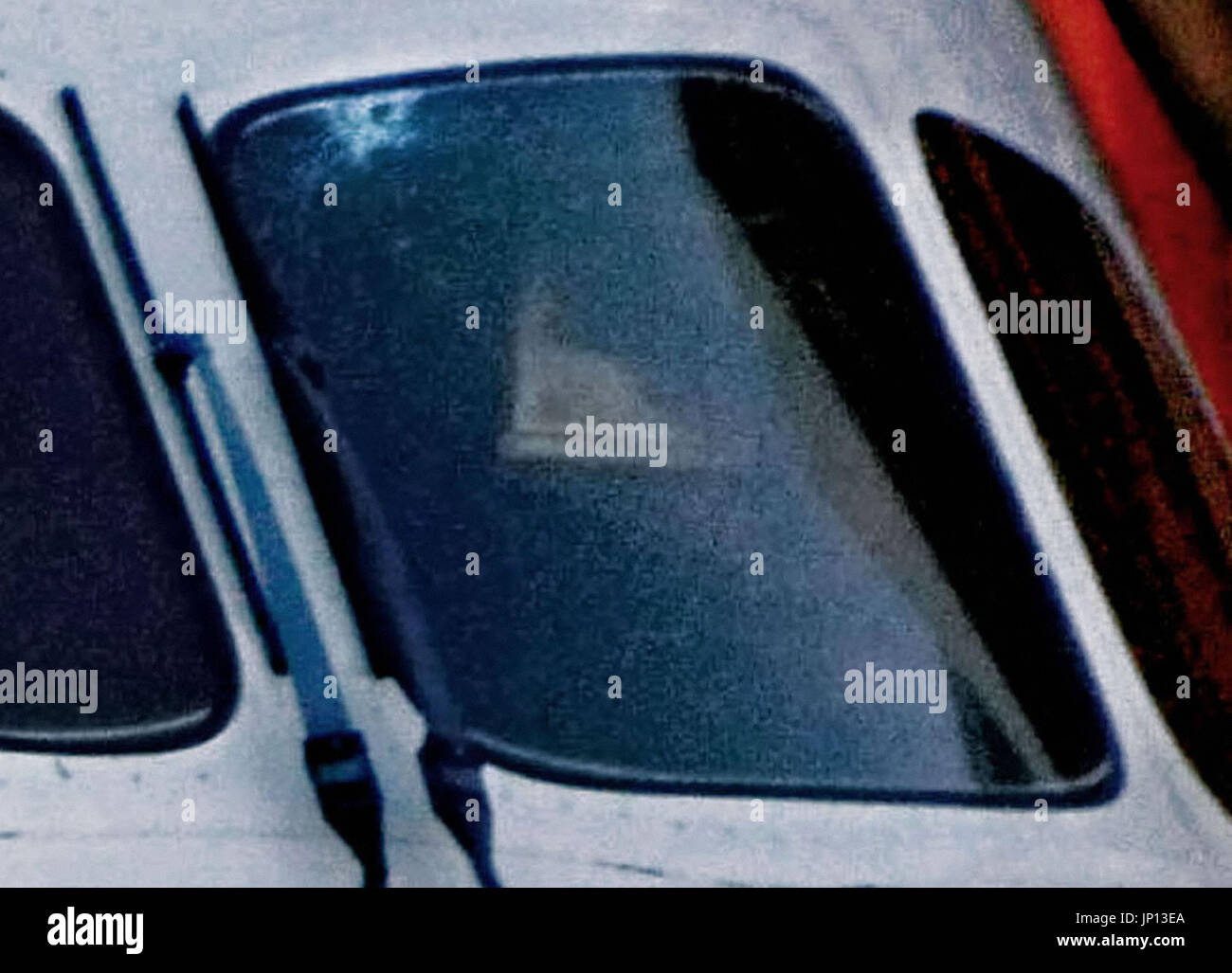 MATSUYAMA, Japan - Photo shows a crack in a cockpit windshield of an ...