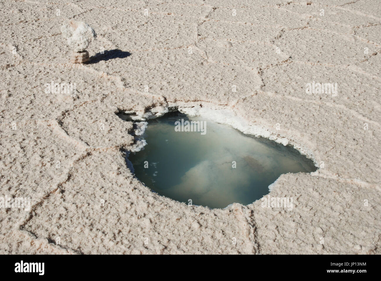Hole in Uyuni salt flat, Bolivia, South America Stock Photo - Alamy