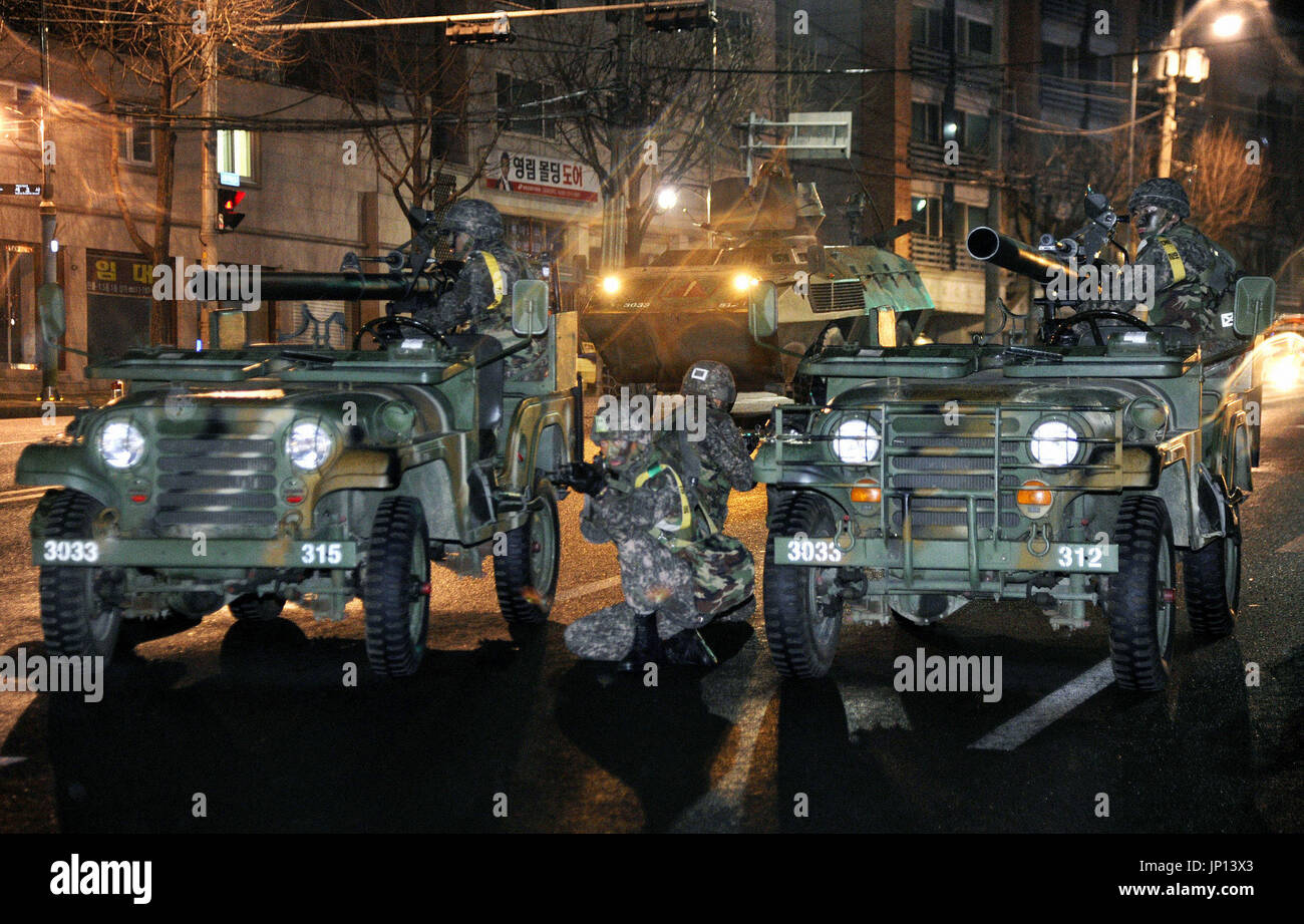 SEOUL, South Korea - The South Korean military conducts a drill to ...