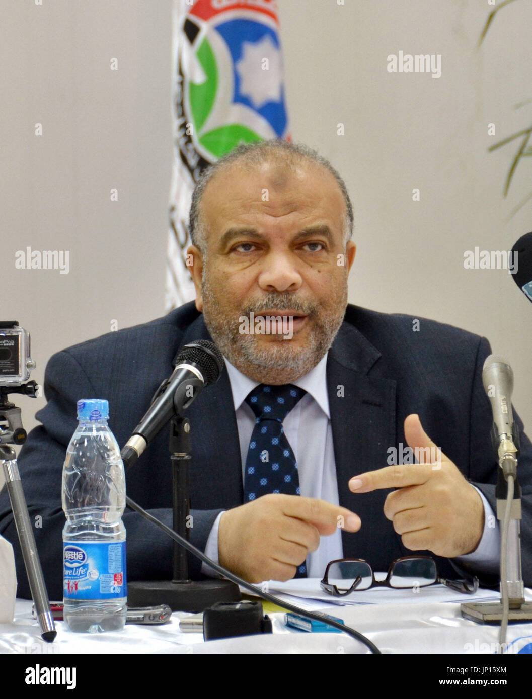 CAIRO, Egypt - Freedom and Justice Party leader Saad el-Katatni speaks ...