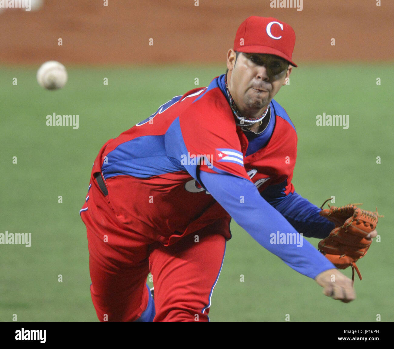 FUKUOKA, Japan - Cuba starter Ismel Jimenez pitches against Brazil in a ...
