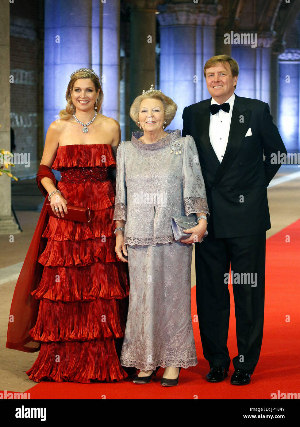 AMSTERDAM, Netherlands - Dutch Queen Beatrix (C) is flanked by her son ...