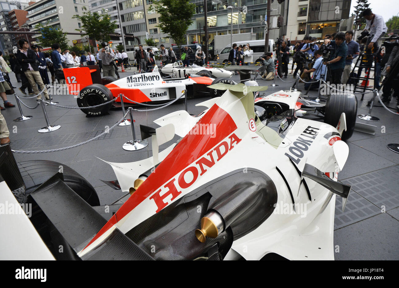 TOKYO, Japan - Photo shows vehicles used in past Formula One motor ...